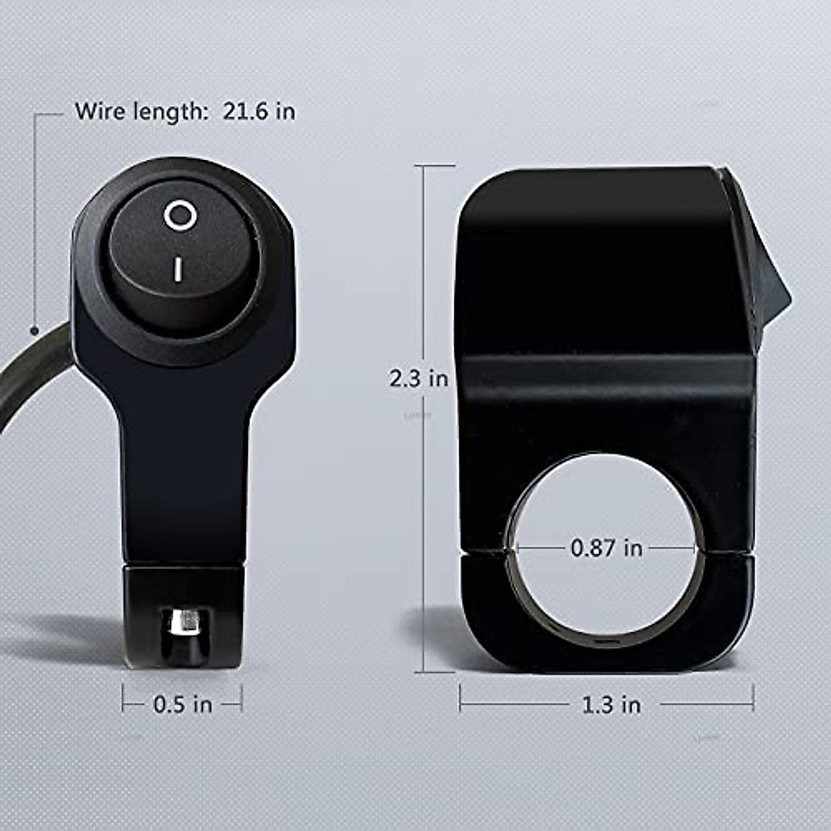 Motorcycle Handlebar Switch Waterproof ATV Handlebar Light Switch Aluminum Alloy Toggle Switch for Motorcycle Bike ATV UTV Scooters Fits 7/8"(22MM) Handlebars 2 Pieces