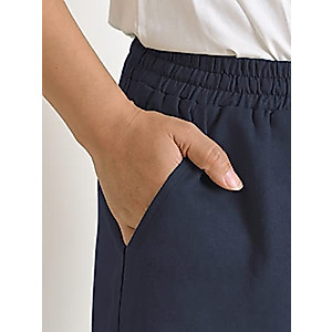 Weintee Women's Linen Joggers with Pockets 2X Navy