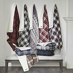 Woolrich Lumberjack Luxury Softspun D/A Filled Throw Brown 50x70 Plaid Premium Soft Cozy Cozy Spun For Bed, Couch or Sofa