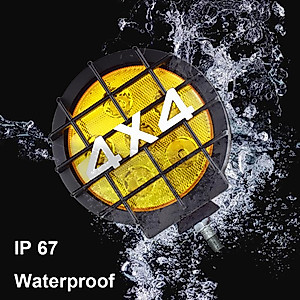 JALN7 LED Spotlight Off Road Amber 4X4 Fog Driving Light 6.3" Spot Yellow Bar Auxiliary work Lamp Round for UTV SUV Boat Jeep Car Truck, 2 years Warranty 2PCS