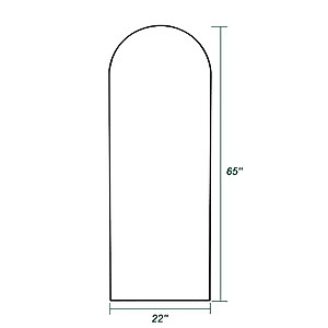 SHIGAKEN 65"×22" Arched Full Length Mirror, Aluminum Alloy Framed, Floor Mirror, Full Body Mirror, Large Arched Wall Mirror - Black