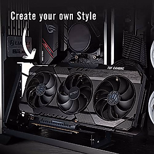 EZDIY-FAB PCIe 4.0 GPU Mount Bracket Graphic Card Holder Multi-Angle Adjustment, Video Card VGA Support Kit with PCIe 4.0 X16 Gen4 17cm/6.69in Riser Cable - Black