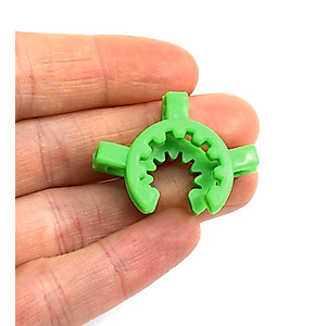 EISCO Joint Clips, Pack of 10 - size 10/19, Standard Taper, Chemical and Temperature Resistant, Mint Green, Ten Clips - Eisco Labs