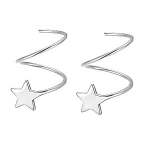 SLUYNZ 925 Sterling Silver Star Earrings for Women Fashion Star Wrap Earrings (Color 1)