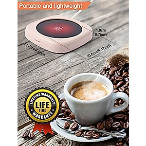 Otspove Coffee Mug Warmer - Mug Warmer for Desk with 2 Temperature Settings, Electric Coffee Cup Warmer, Auto Shut Off Coffee Warmer Pink