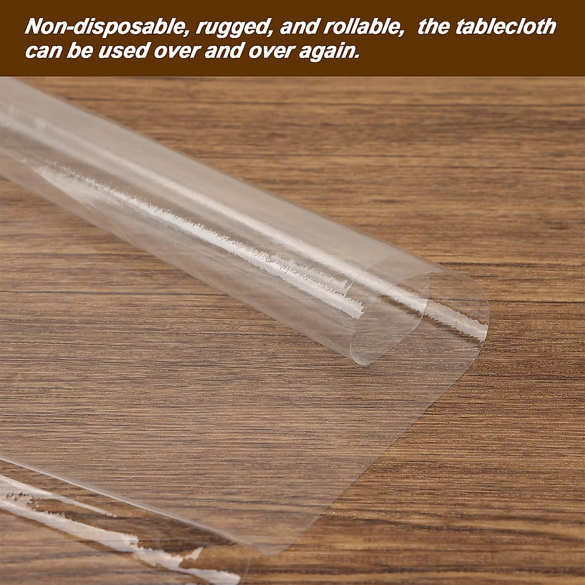 Fixwal Clear Plastic Table Cover Protector 54 x 78 Inch 100% Waterproof Vinyl PVC Table Cloth, Oil Spill Proof, Wipe Clean Rectangle Table Cover for Dining Table, Parties & Camping