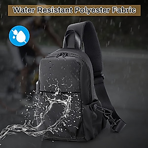 Allnice Sling Bag for Women Men Small Sling Bag Crossbody Daypack with USB Charging Port Water Resistant Chest Bags Adjustable Shoulder Strap Travel Hiking Daypack for Travel, Hiking, Cycling, Camping