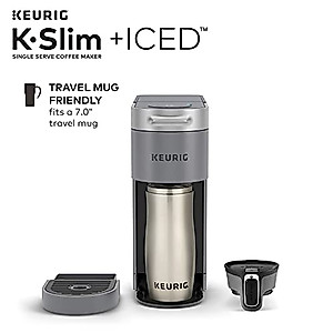 Keurig K-Slim + ICED Single Serve Coffee Maker, Brews 8 to 12oz. Cups, Gray