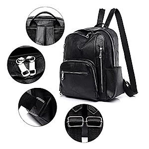 XIA WEI SI Women's Backpack Purses Multipurpose Vintage Handbag Shoulder Bag PU Leather Fashion Travel bag (Brown)