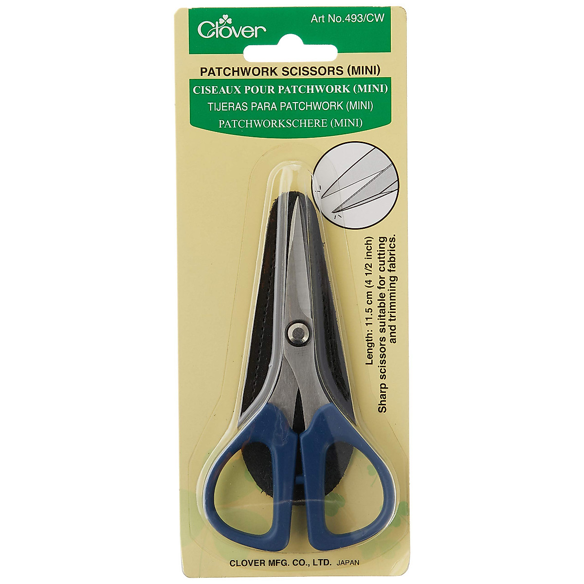 Clover Patchwork 4-1/2-Inch Mini Scissors (493/CW) , Green