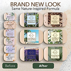 O Naturals 100% Natural Bar Soap - Assorted 6 PCS Soap Gift Set - Organic Ingredients & Essential Oils - Spa Gifts for Women & Men, Body Wash Soap Bar & Face Soap - Natural Soap - Mother's Day Gifts