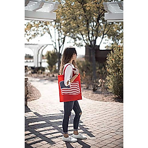 Bulk 24 Pack Patriotic Flag Reuseable Shopping Bag Tote Asst