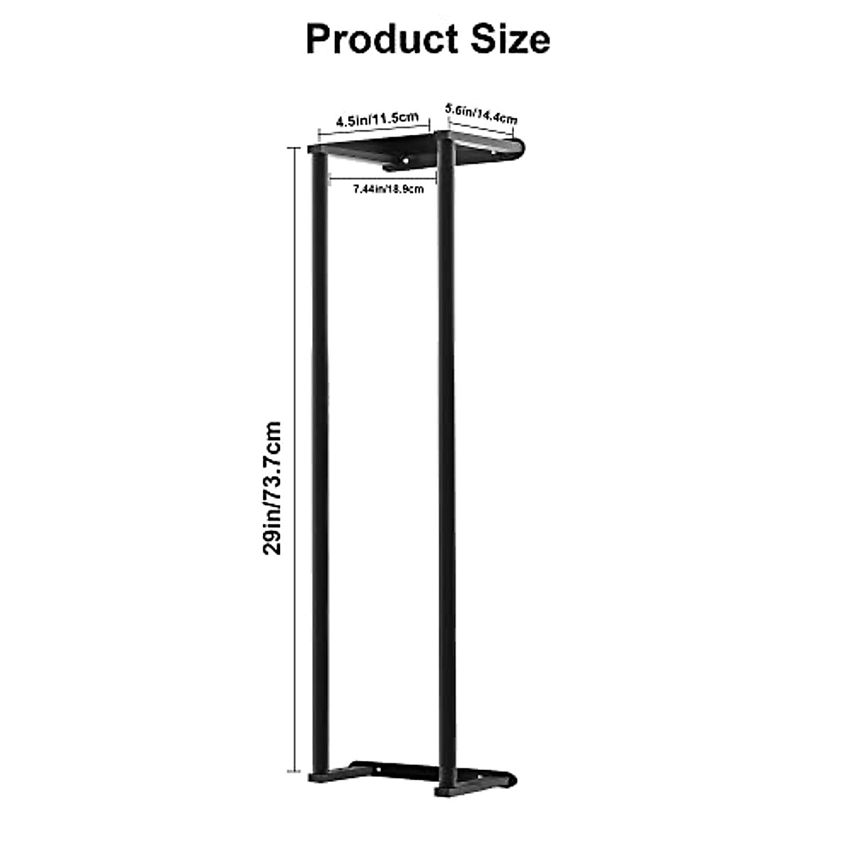 TouYinger Towel Rack for Bathroom, Towel Holder for Bathroom Wall, Metal Towel Rack Wall Mounted with Shelf and Hooks, Bathroom Towel Storage for Large Towels and Small Towels (Black Shelf)