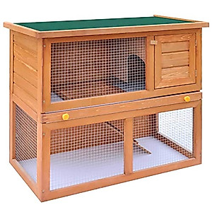Outdoor Rabbit Hutch Small Animal House Pet Cage 1 Door Wood