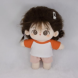 niannyyhouse 10cm 15cm 20cm Plush Doll Clothes Color Blocking T-Shirt Undershirt Soft Stuffed Plush Toy Dress Up Accessories (a2, 20cm)