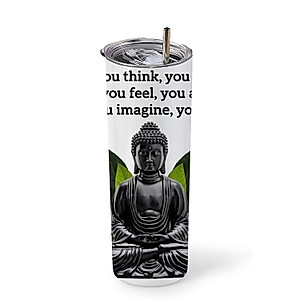 Tumbler with Lid and Straw Black Buddha (1) thermos coffee travel mugcute cups 20 oz insulated tumbler for Daily Holiday Decor Gift coffee cup