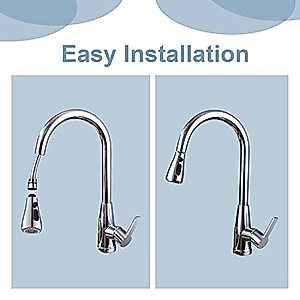 BANGPU Pull Out Faucet Sprayer Head Replacement 3 Function Kitchen Bathroom Sink Facuets Spray Nozzle Part Pull Down Spray Head for Kitchen Sink Faucets, Chrome Polished