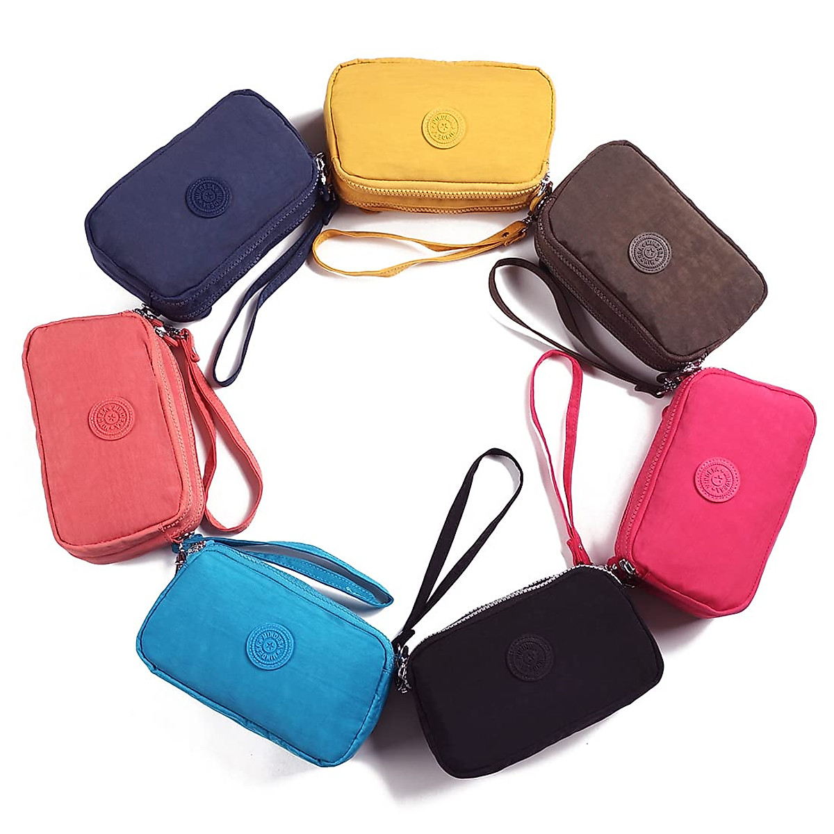 Mindesa Small Crossbody Bags, Light Wristlet Clutch Wallet,Nylon Shoulder Phone Purse,Passport Wallets,Waterproof Zip Handbags(Black)