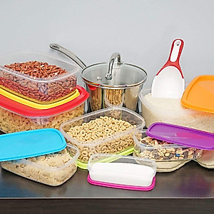Rectangle Food Storage Containers, Set of 7 - Southern Homewares - Colorful Rectangle Holders w/Snap-On Lids