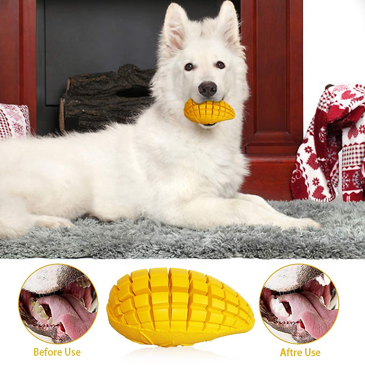LPHSNR Upgrade Mango Dumbbells Dog Chew Toys for Aggressive Chewers, Indestructible Tough Dog Toys Interactive Durable with Mango Scent, Teething Clean for Large Puppy Medium Dogs Bite Resistant