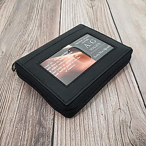 ag wallets Mens Zip Around Leather Wallet with Inserts (Black)