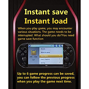 5.1 inch Multi-Function Retro Game Console Handheld Game Console 7700 Games Support Arcade/CPS/fc/SFC/gba/gbc/gb/sega Emulator Games can be archived with Rechargeable Lithium Battery (Black)