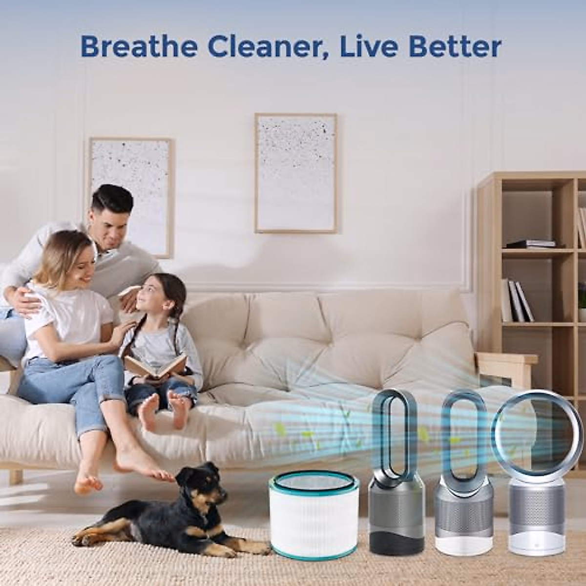 Fil-fresh 2-Pack HP01 HP02 Replacement Filter Kit, Compatible with Dyson HP01/HP02/DP01 Air Purifier, H13 True HEPA Filters and Activated Carbon, Replace 968125-03