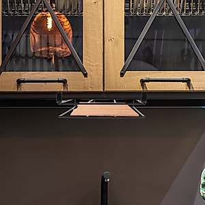 Hemoton hanging chopping board rack kitchen storage organizer under cabinet cutting board holder shelves brackets metal shelf kitchen mug holder Stainless steel kitchen utensils pot cover