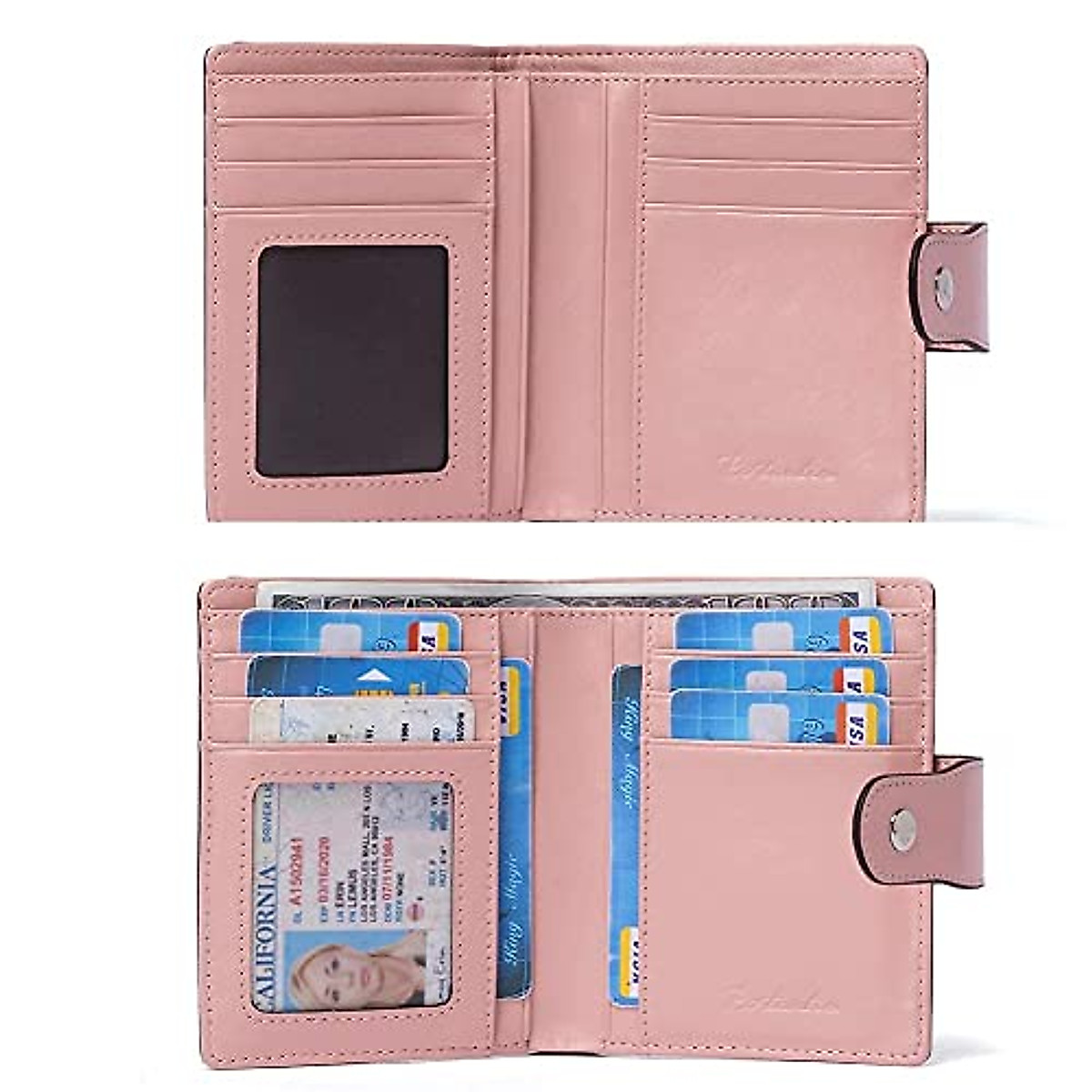 BOSTANTEN Product Image Women Leather Handbag Designer Top Handle Satchel Shoulder Bags Crossbody Purses Pink and Women Leather Wallet RFID Blocking Small Bifold Zipper Pocket Wallet Card Case Purse