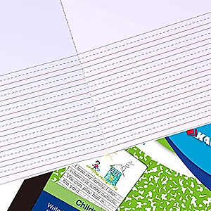 KAISA Kids Handwriting & Drawing Story Journal Writing Tablet, 7.5"x9.75" Composition Notebook For Grades K- 2, 100 Sheets (200 Pages) Creative Story Notebooks,4pads,C10010P