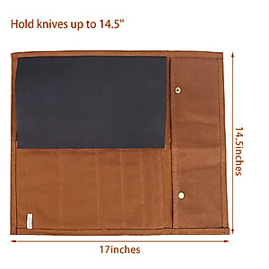 Knife Case, Waxed Canvas Chefs Knife Roll Bag, Portable Travel Tool Roll Bag, Christmas Gift for Culinary Student, Professional Chef for Men Women for Meat Cleaver, Japanese Knife for Working,Camping