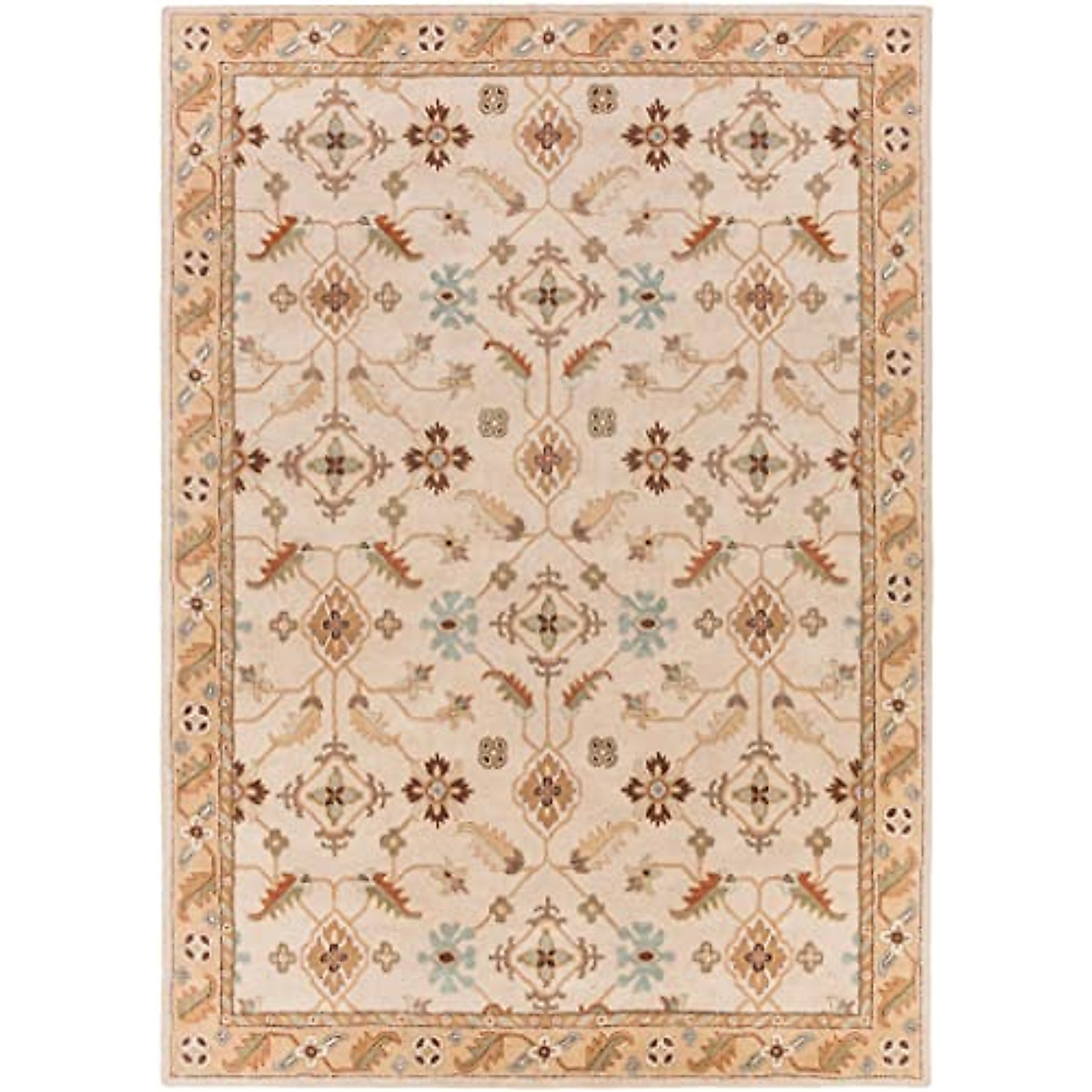 Mark&Day Area Rugs, 10x14 Vauxhall Traditional Khaki Area Rug Beige Cream Carpet for Living Room, Bedroom or Kitchen (10' x 14')