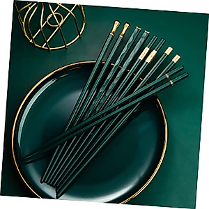 Holibanna 6 Pairs Japanese Alloy Chopsticks Reusable Chopsticks Cherry Chopsticks for Eating Korean Chopsticks Japanese Chinese Chopsticks Glass Stand Chopsticks Gift Household