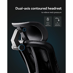 AutoFull G5 Office Chair, Ergonomic Office Chair with 6D Lumbar Support, 360° Adjustable Armrest Mesh Chair, Reclining Computer Chair with Footrest, Sliver