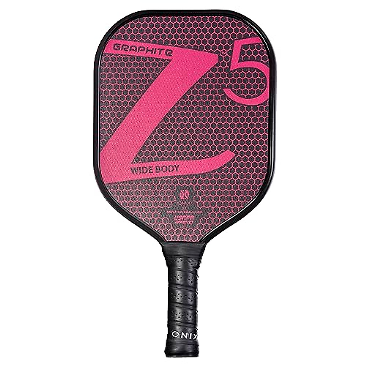 ONIX Graphite Z5 Pickleball Paddle (Graphite Carbon Fiber Face with Rough Texture Surface, Cushion Comfort Grip and Nomex Honeycomb Core for Touch, Control, and Power), Pink