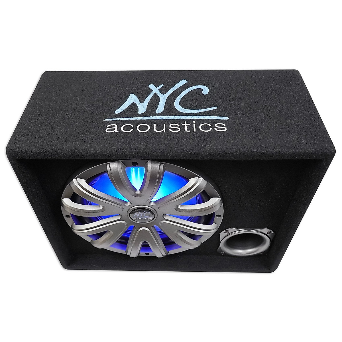 NYC ACOUSTiCS NSE12L 12" 1200w Powered Car Subwoofer/Sub Enclosure+LED+Amp Kit