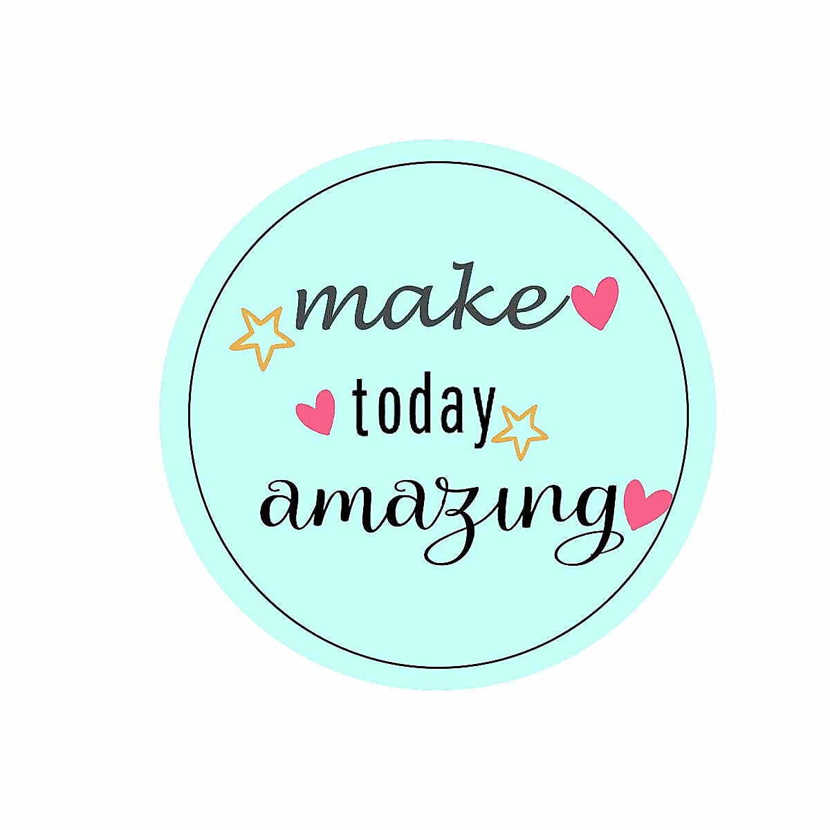 youok 500 Pcs Inspirational Themed Make Today Amazing Stickers,1.5 Inch Round Blue Motivational Labels for Water Bottle, Gifts, Envelopes, DIY