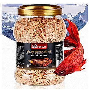 JackSuper 3000ml Fish Food Aquarium Pond Fish Food Arowana Food Floating Shrimp Freeze Dried Krill Carnivore Koi Tropical Cichlid Turtle (3000ml)