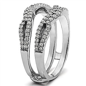 TwoBirch 0.57 Ct. Double Infinity Wedding Ring Guard Enhancer in Sterling Silver (CZ or MOISSANITE) (Cubic Zirconia, 6)
