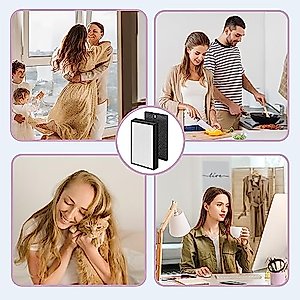 AP-B102 Replacement Filter Set Fits for Alexapure Air Purifier AP-B102 and 3049, 2 True HEPA (H13) Filters (Part # AP-B103) + 2 Activated Carbon Filters (Part # AP-B104)
