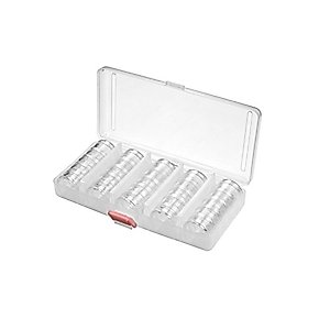 SE 25-in-1 Round Containers Inside a Plastic Storage Box with Stackable Screw-On Lids, 7/8" x 1-1/8", Clear - 87134DB