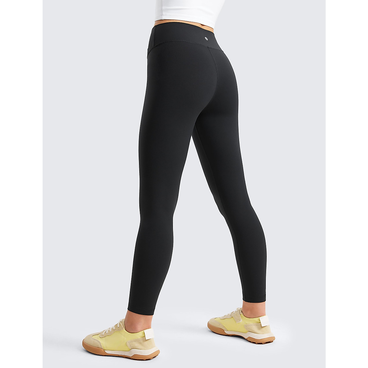 CRZ YOGA Girls Butterluxe Crossover Athletic Leggings - High Waist V Cross Kids Lounge Pants Yoga Active Dance Running Tights Black X-Large