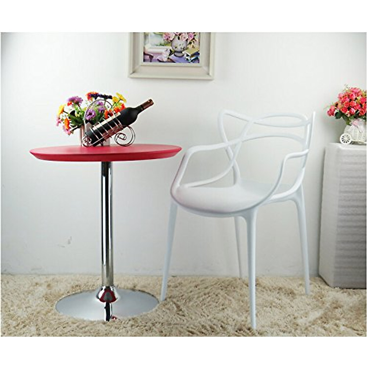 Mod Made Mid Century Modern Molded Plastic Loop Chair (Set of 2), White
