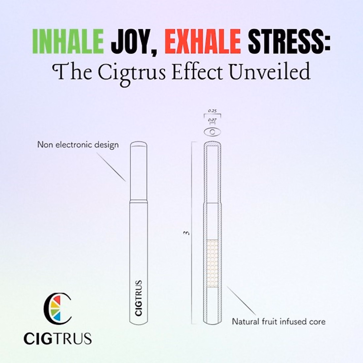 Craving Relief Inhaler - Natural Quit Smoking Substitute, Nicotine & Tobacco-Free, Cigtrus' Non-Electric Solution (ICY Peppermint)