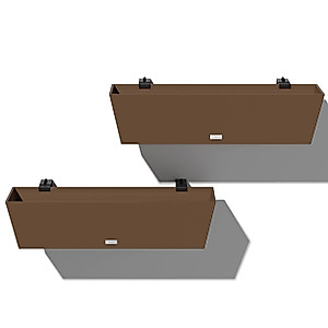 Veradek Pure Series Railing Planter - Plastic Hanging Planter for Outdoor Balcony/Fence | Durable All-Weather Use with Adjustable Brackets | Modern Décor for Flowers, Succulents, Hanging Plants