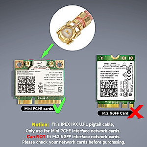 Bingfu Dual Band WiFi 2.4GHz 5GHz 5.8GHz 8dBi RP-SMA Male Antenna 20cm 8 inch RG178 U.FL IPX IPEX to RP-SMA Female Cable 4-Pack for WiFi Router Wireless Mini PCI Express PCIE Network Card Adapter