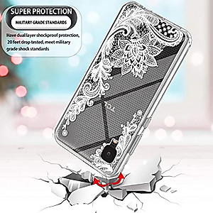 YJROP (3-Pack) for Alcatel TCL A3 A509DL/for TCL A30 Case, Soft Clear TPU [Scratch-Resistant] Drop Silicone Bumper Protection Shockproof Phone Case Cover for Alcatel TCL A3 A509DL,Flower