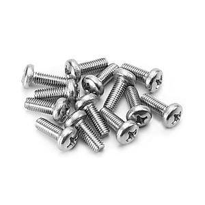 MroMax 15Pcs M6 x 16mm Pan Head Phillips Machine Screws, 304 Stainless Steel 18-8, Fully Thread, Metric Silver Gray Cross Head Screws Bolts
