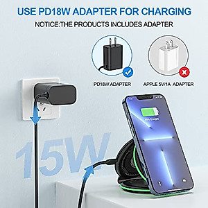 3 in 1 Wireless Charging Station,Apple Magnetic Foldable Fast Charger Pad for Magsafe iPhone14/Pro/Max/Plus/13/12/11/Pro/XS/XR/8,Watch Series 4/5/6/7/8,AirPods 3/2/Pro(Adapter Included)