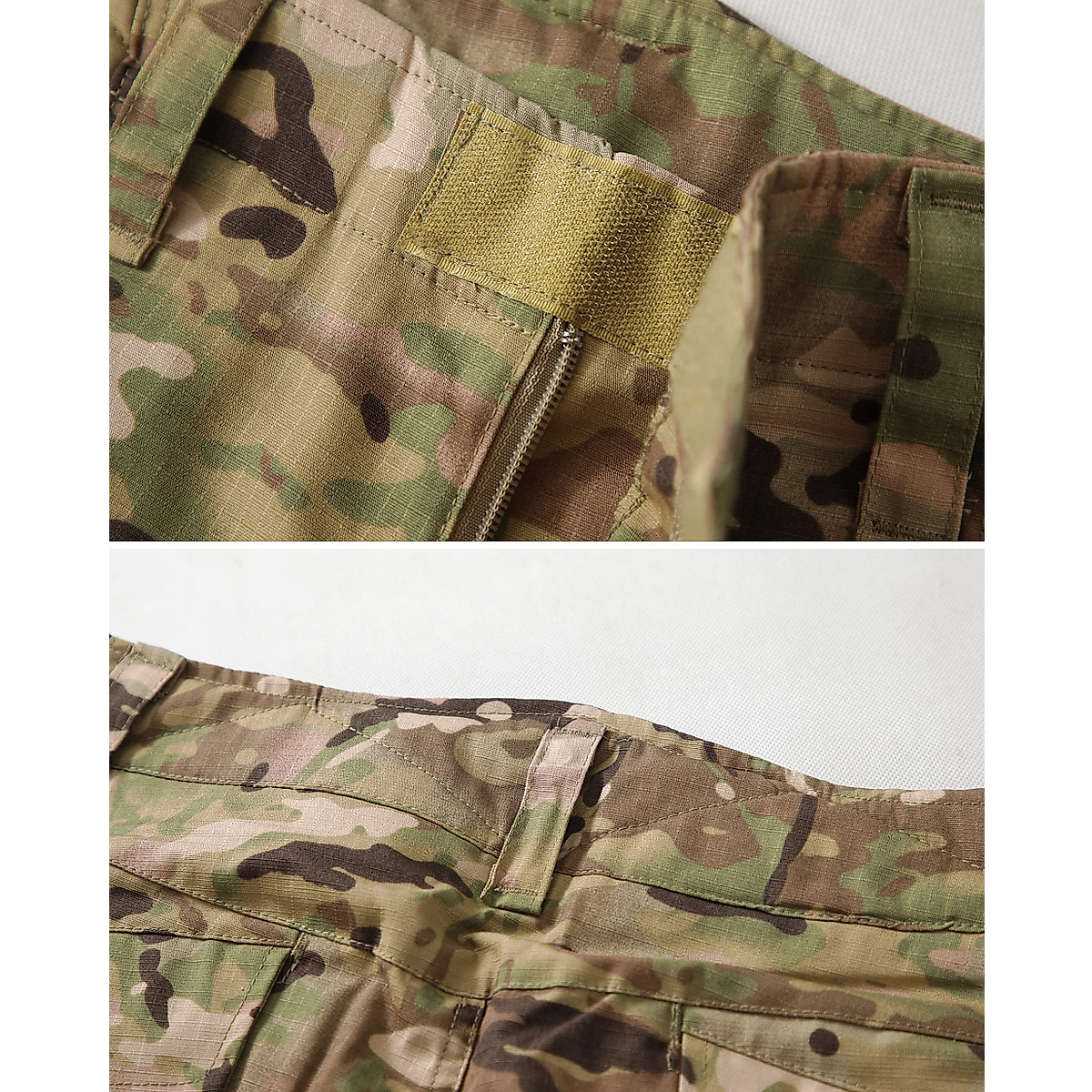 OCANXUE Men's Tactical Pants Camo Cargo Pants Ripstop Work Hiking Pants with 10 Pockets No Belt Size 36